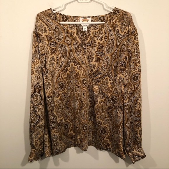 Talbots | Tops | Talbots Pure Silk Blouse Womens 6w Side Zip Paisley ...
